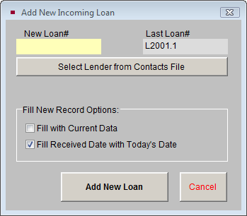 Tracking Incoming Loans