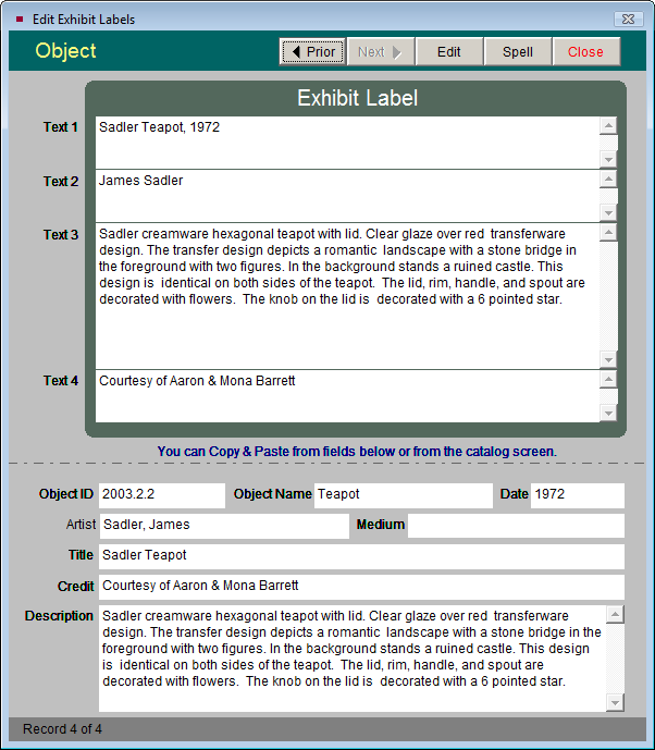 Creating Exhibit Labels